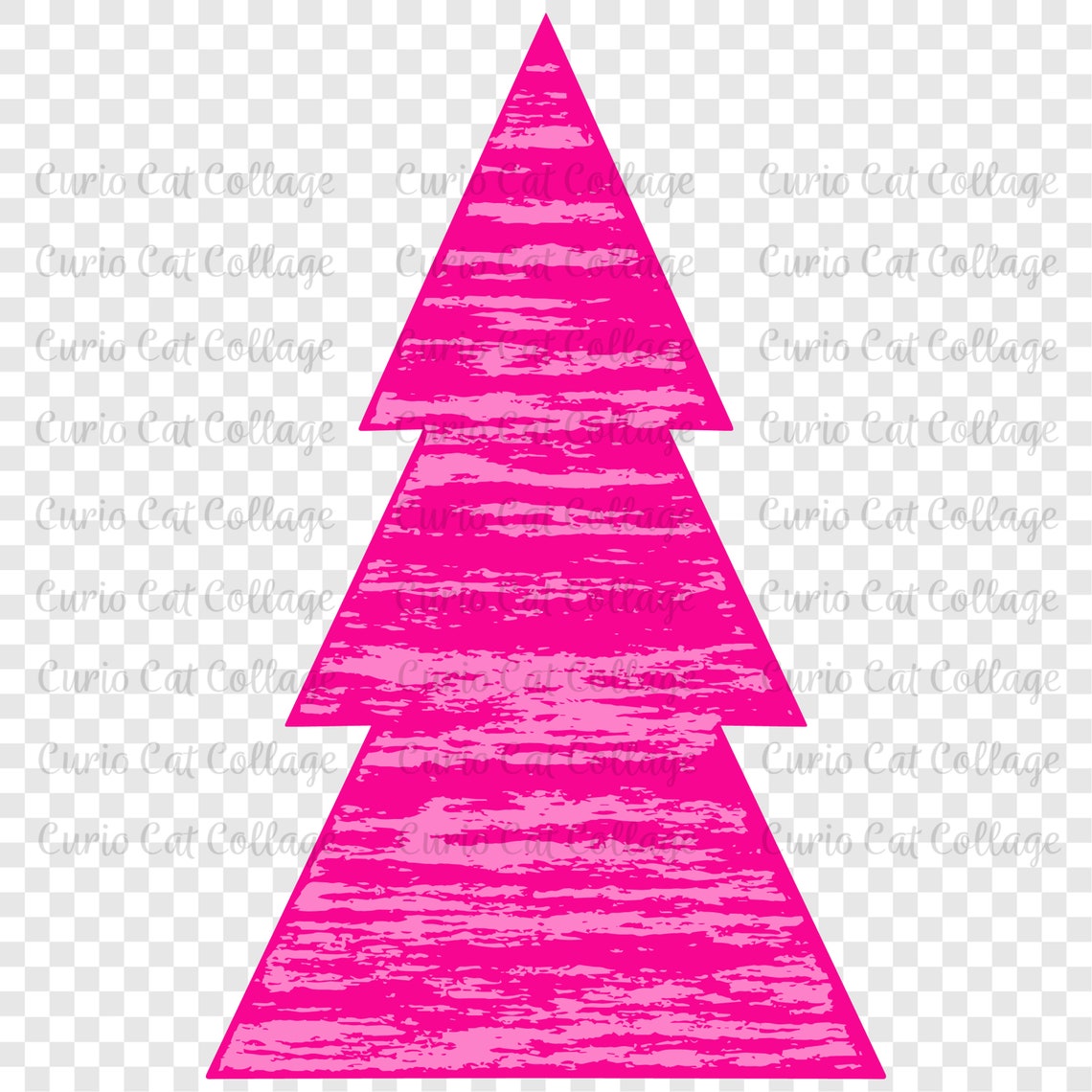 Pink Trees Clip Art Set Bright Pink Magenta Christmas 300 DPI PNG With ...