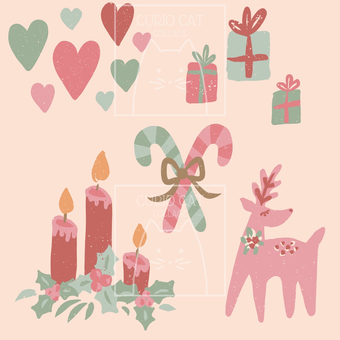 Christmas Clip Art, Pink Christmas, Christmas PNG, Christmas ...