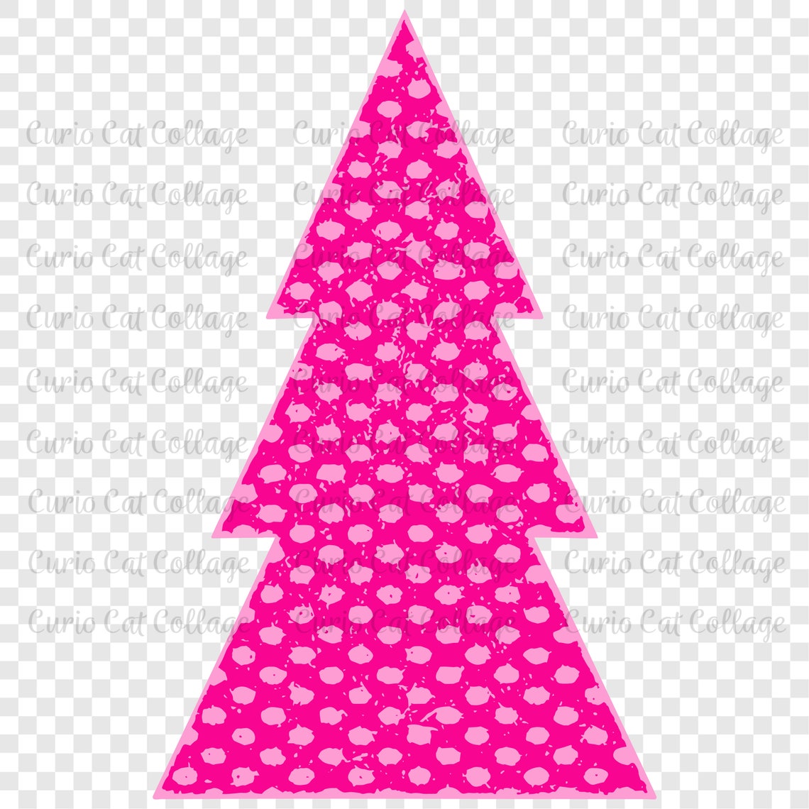 Pink Trees Clip Art Set Bright Pink Magenta Christmas 300 DPI | Etsy