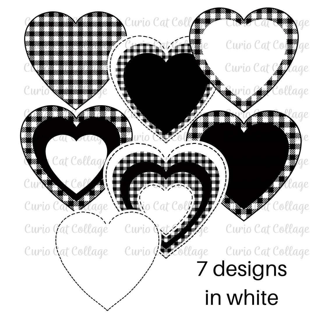 Buffalo Plaid Hearts PNG Clip Art Red Pink Mocha White Valentines Day ...
