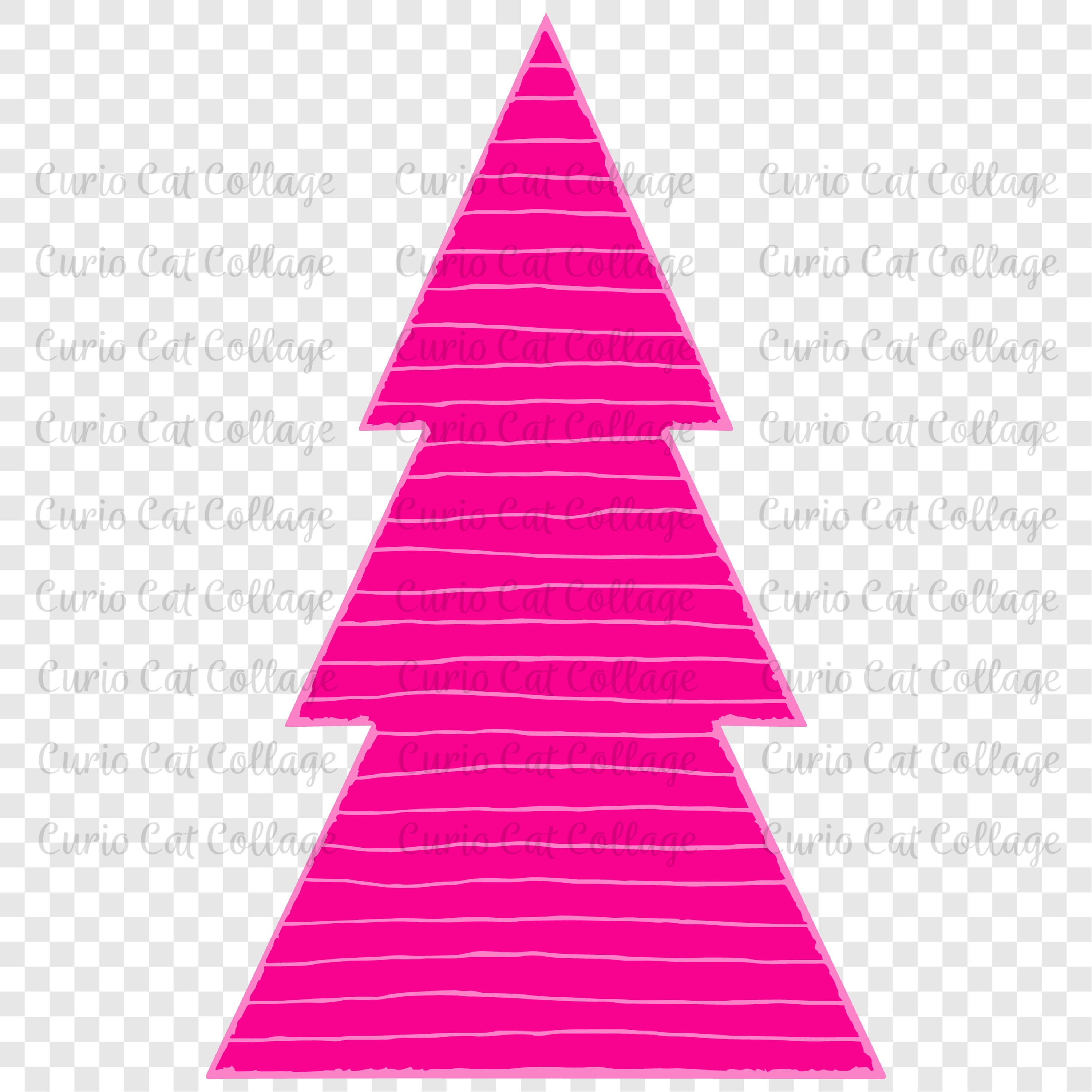 Pink Trees Clip Art Set Bright Pink Magenta Christmas 300 DPI PNG With ...