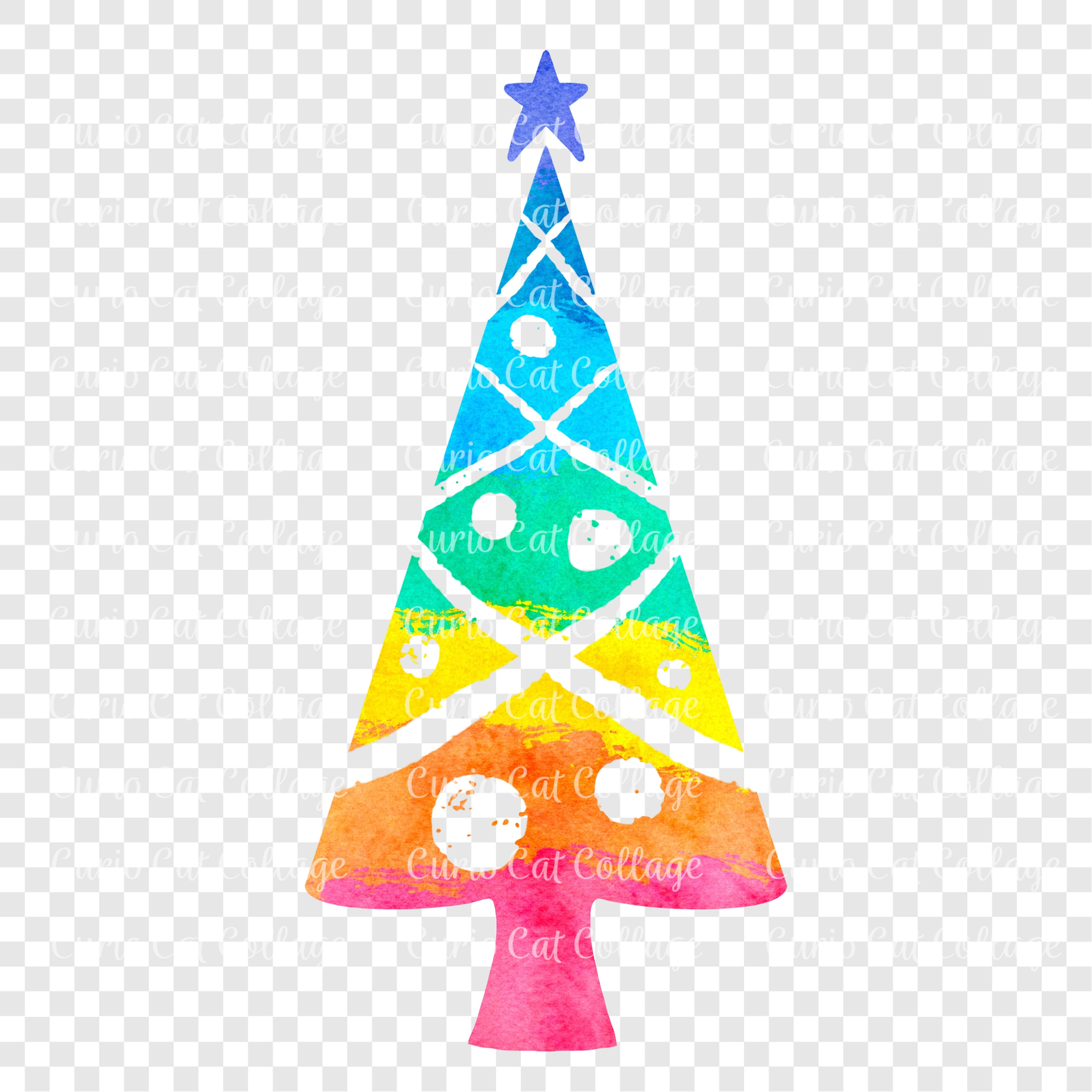 Rainbow Christmas Tree Clip Art Bright Rainbow Trees Sublimation 300 ...