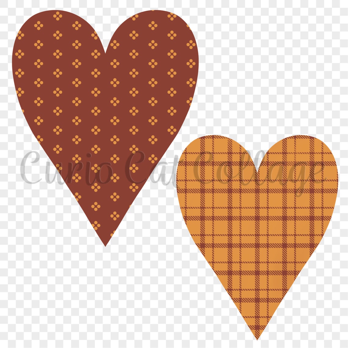 Modern Fall Hearts Clip Art Sublimation 300 DPI PNG With - Etsy