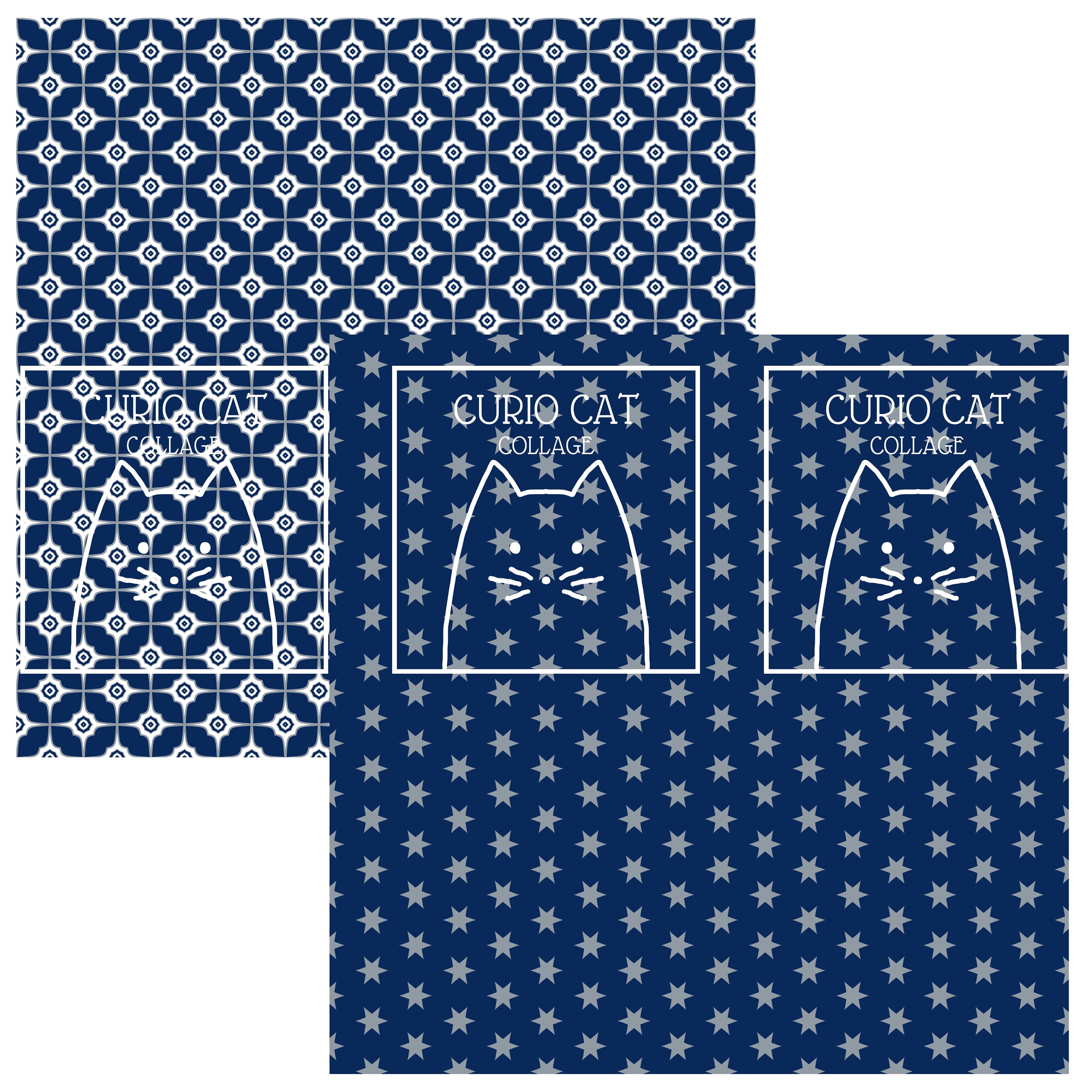 Navy Blue Gray and White Background Set School Colors Team - Etsy