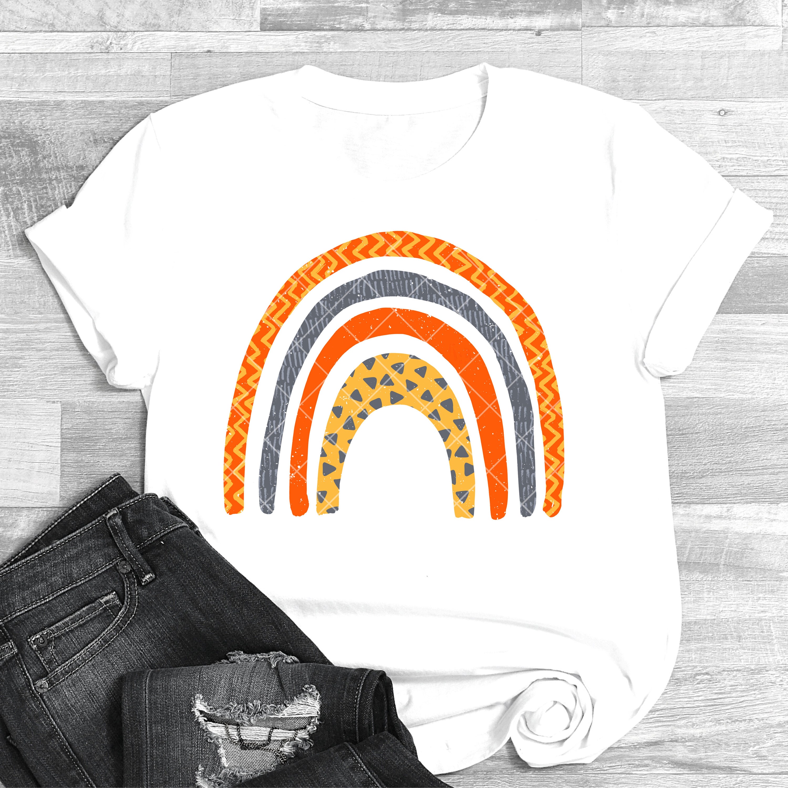 Modern Fall Rainbows Clip Art Sublimation Set 300 DPI PNG With ...