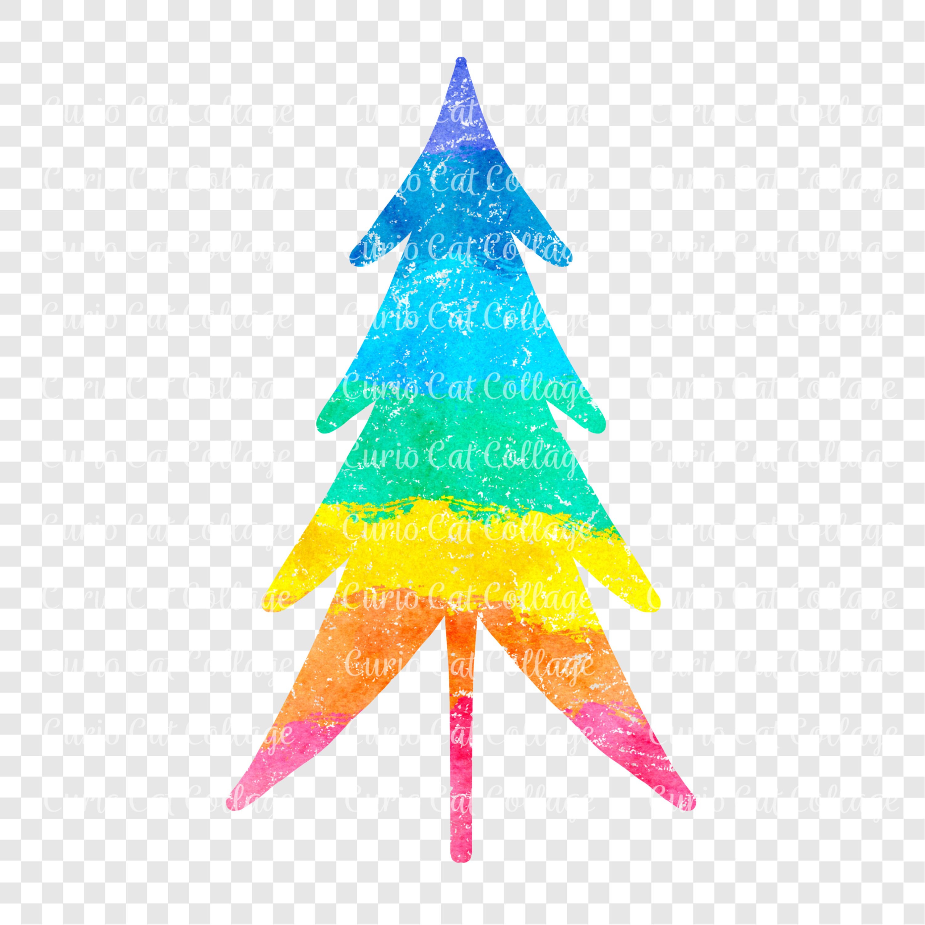 Rainbow Christmas Tree Clip Art Bright Rainbow Trees Sublimation 300 ...