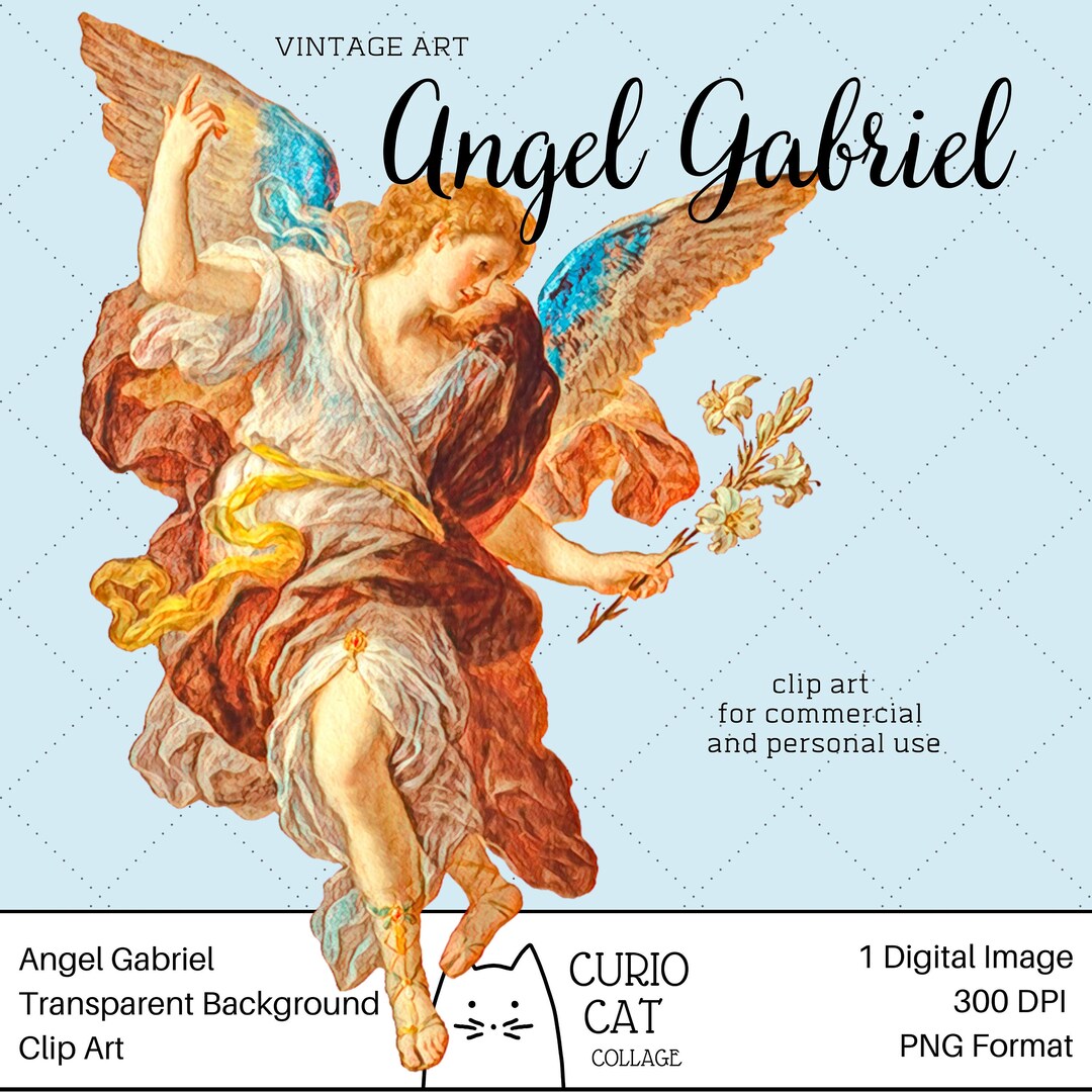 Angel Gabriel Clip Art 300 DPI Transparent PNG - Etsy