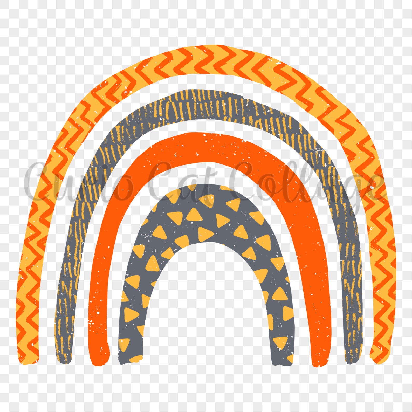 Modern Fall Rainbows Clip Art Sublimation Set 300 DPI PNG With ...