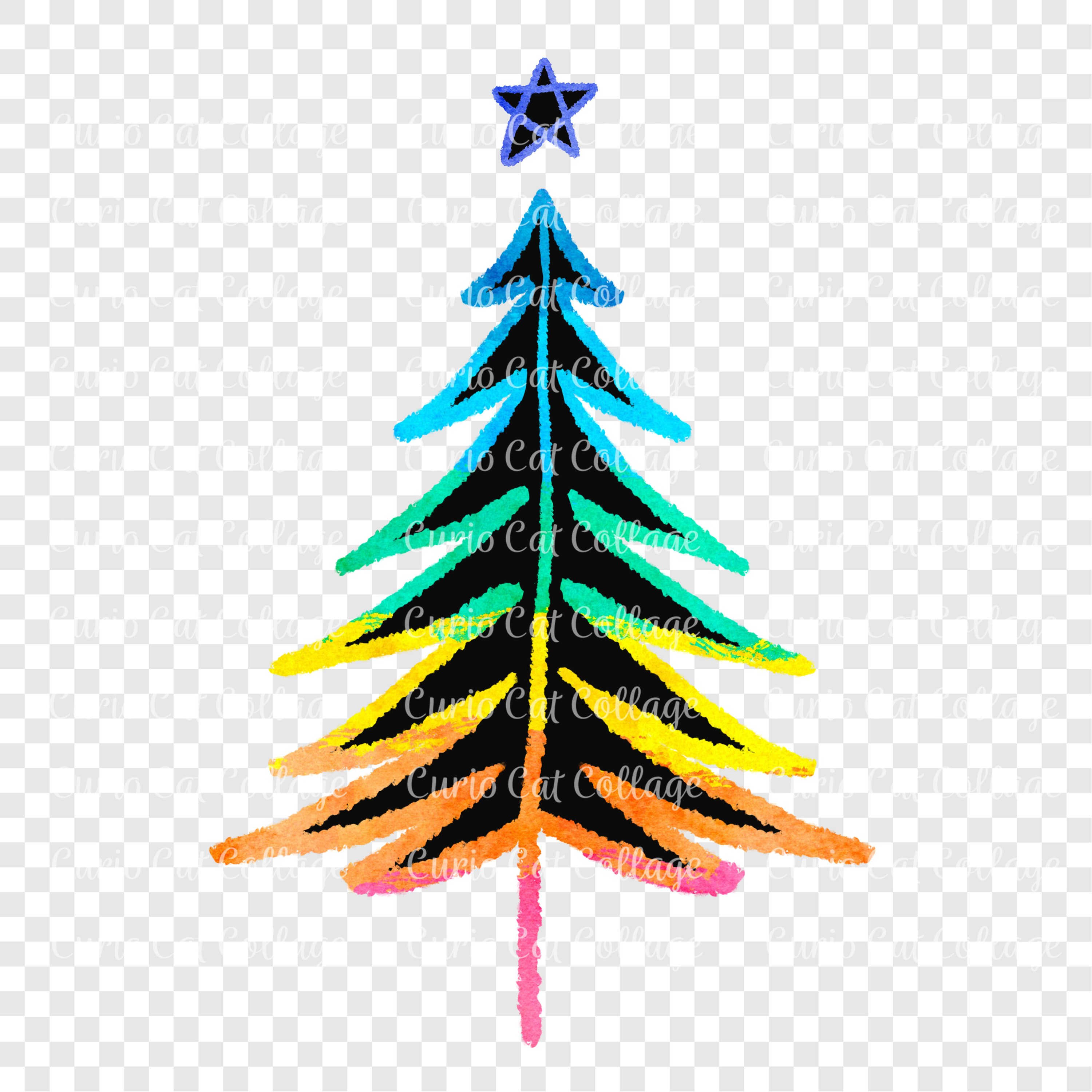 Rainbow Christmas Tree Clip Art France Téléchargement | Etsy