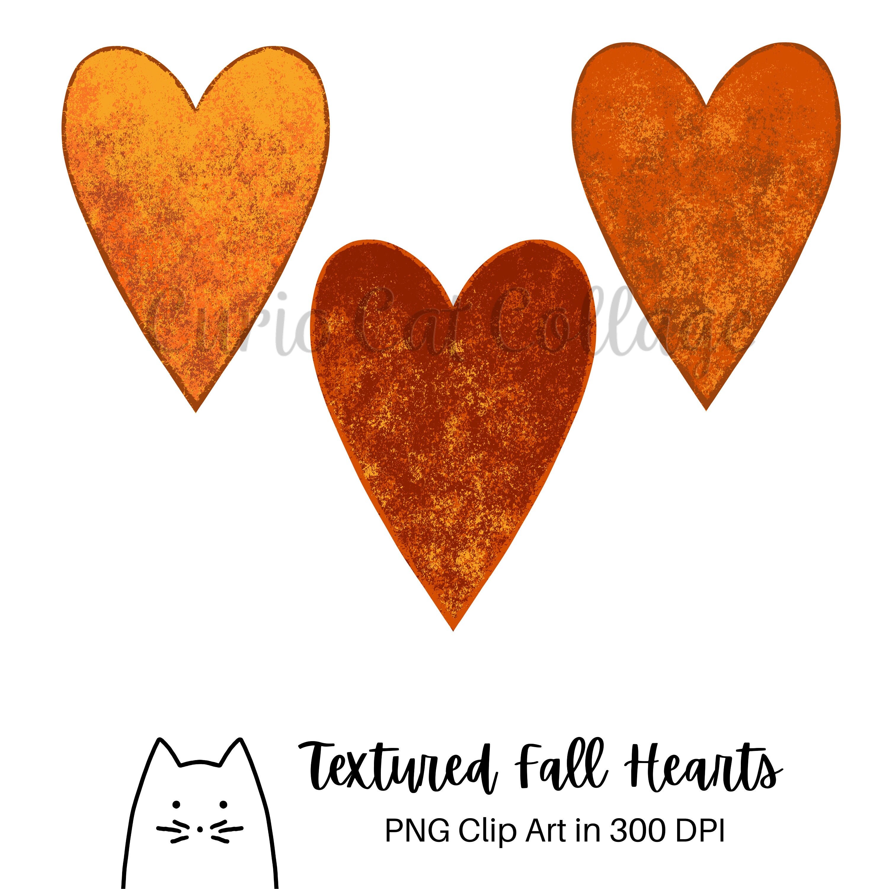Fall Hearts Sublimation PNG Autumn Thanksgiving Clip Art 300 DPI PNG ...