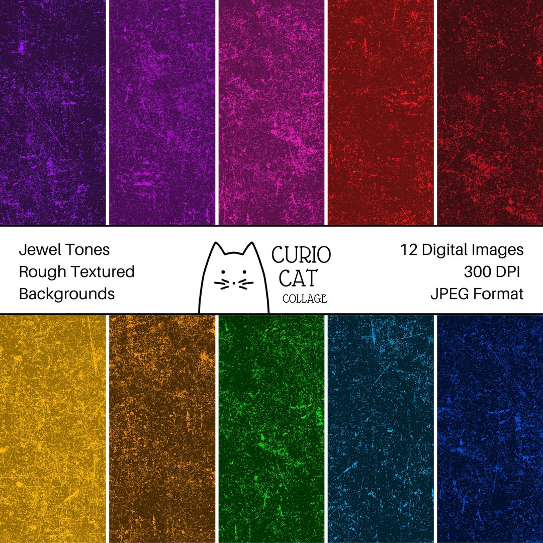 Jewel Tones Rough Textured Background Set Digital Paper JPEG Digital ...