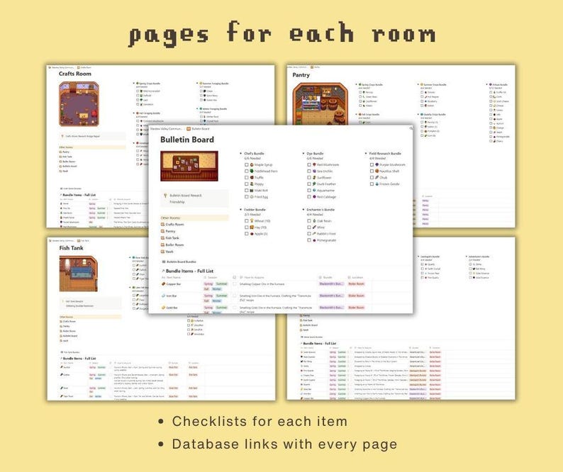 Stardew Valley Planner Bundle | Community Center + Perfection Tracker ...