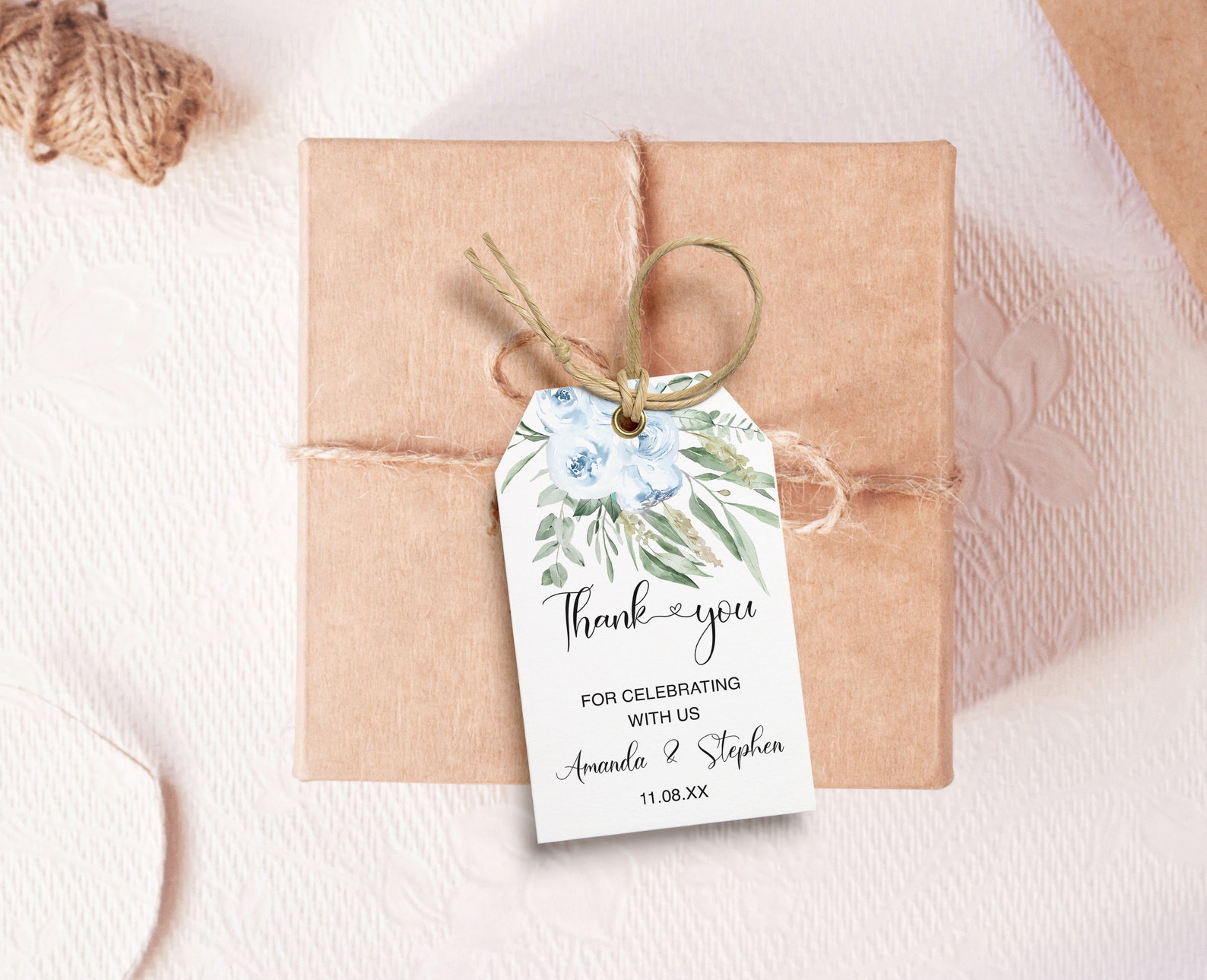 Thank You Gift Tags Printable Blue Light Blue Powder Blue - Etsy