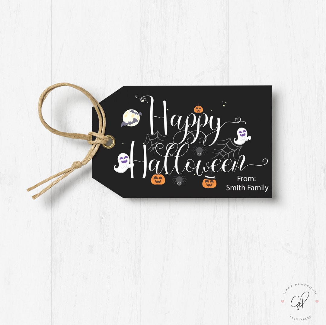 Halloween Printable Tag Happy Halloween Editable Gift Tag Template ...