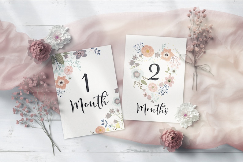 Baby Monthly Milestone for Baby Girl Printable Baby Month Card - Etsy