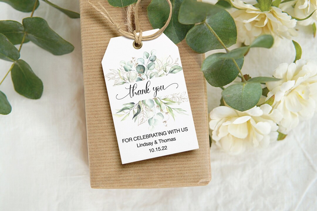 Editable Thank You Tags, Printable Gift Tags, Wedding Favor Tags, Baby ...