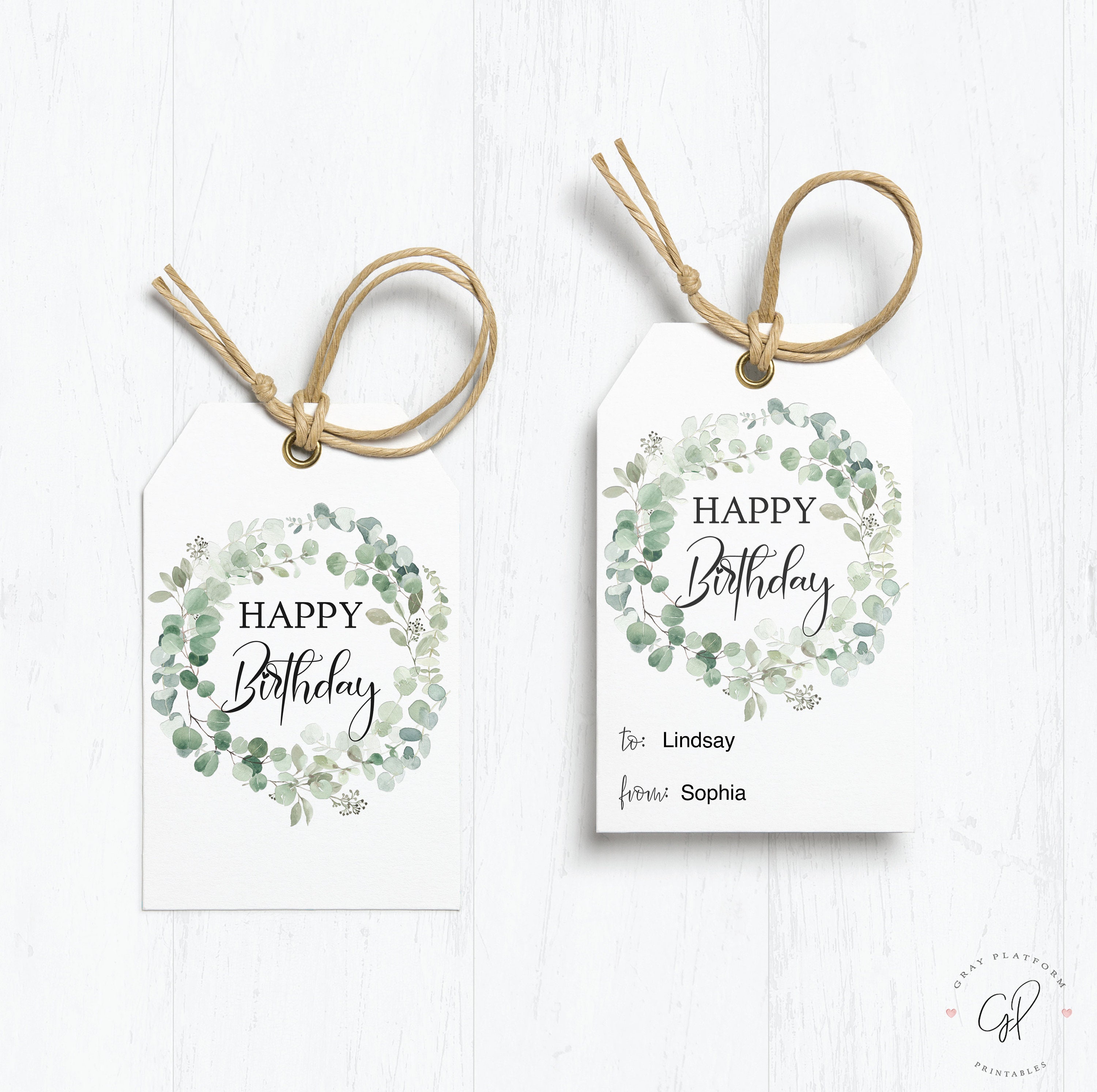 Editable Happy Birthday Tags, Printable Tag, Birthday Gift Tags Instant ...