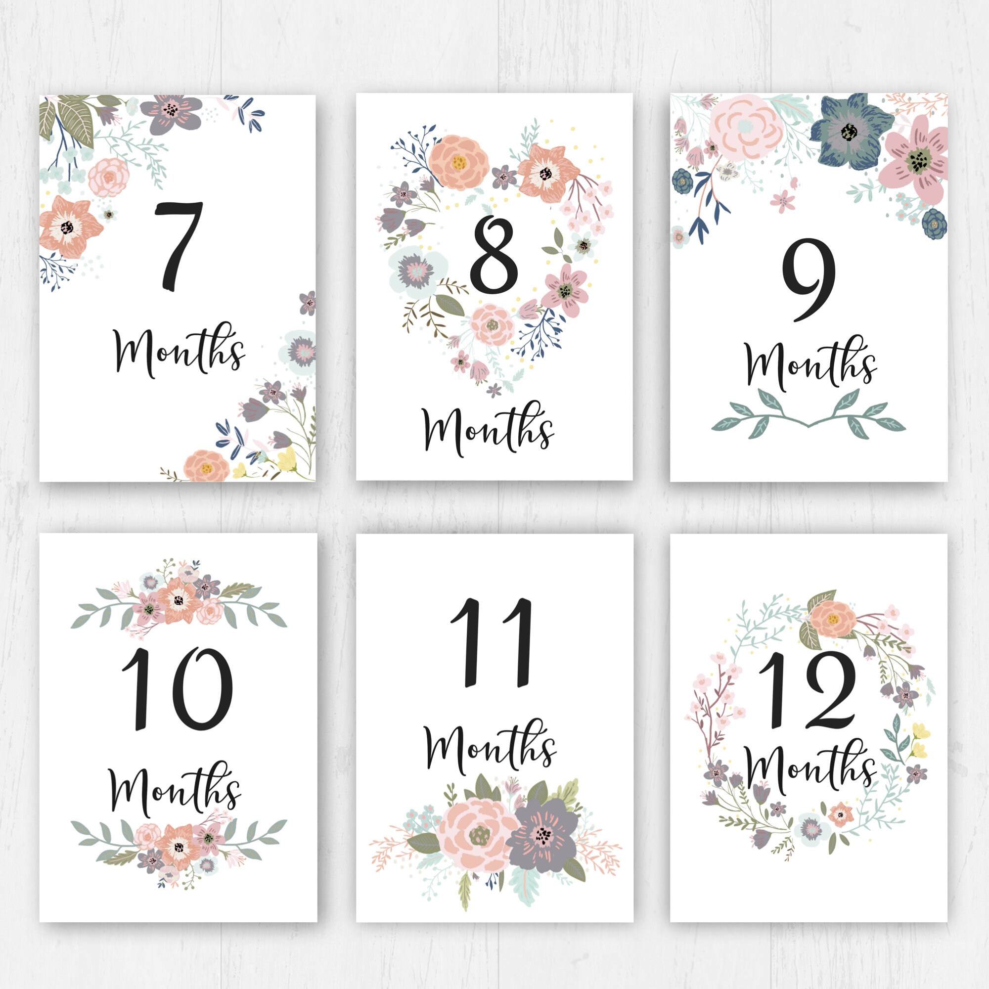 Baby Monthly Milestone for Baby Girl Printable Baby Month Card - Etsy