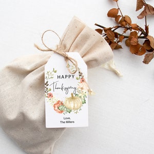 Thanksgiving Printable Tag, Editable Gift Tag Template, Instant ...