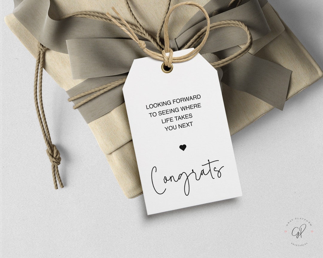 Congratulations Tags Printable Gift Tags, Minimalist, Congrats ...
