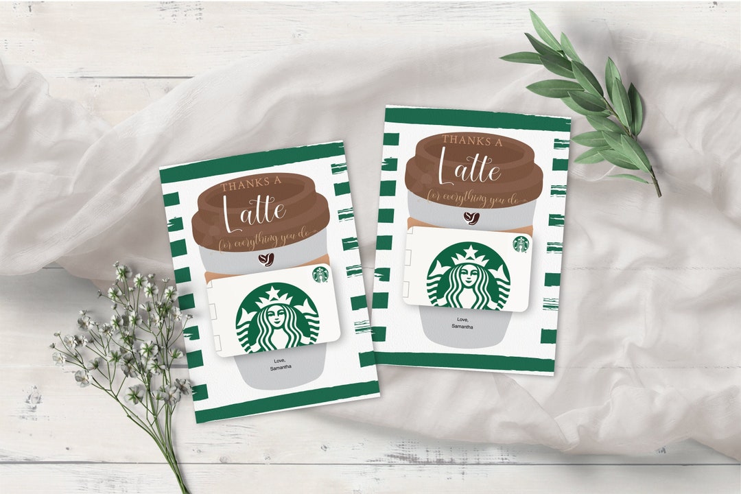Thanks A Latte Gift Tags Printable, Coffee Gift Tag, Coworker, Teacher ...