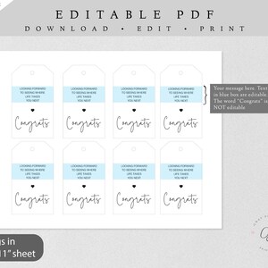 Congratulations Tags Printable Gift Tags, Minimalist, Congrats ...