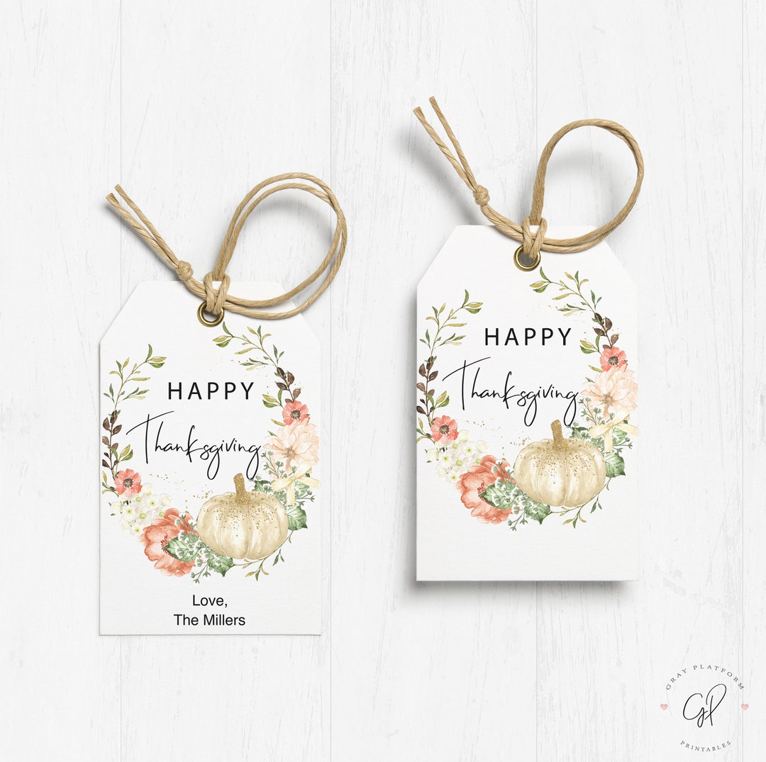 Thanksgiving Printable Tag, Editable Gift Tag Template, Instant ...