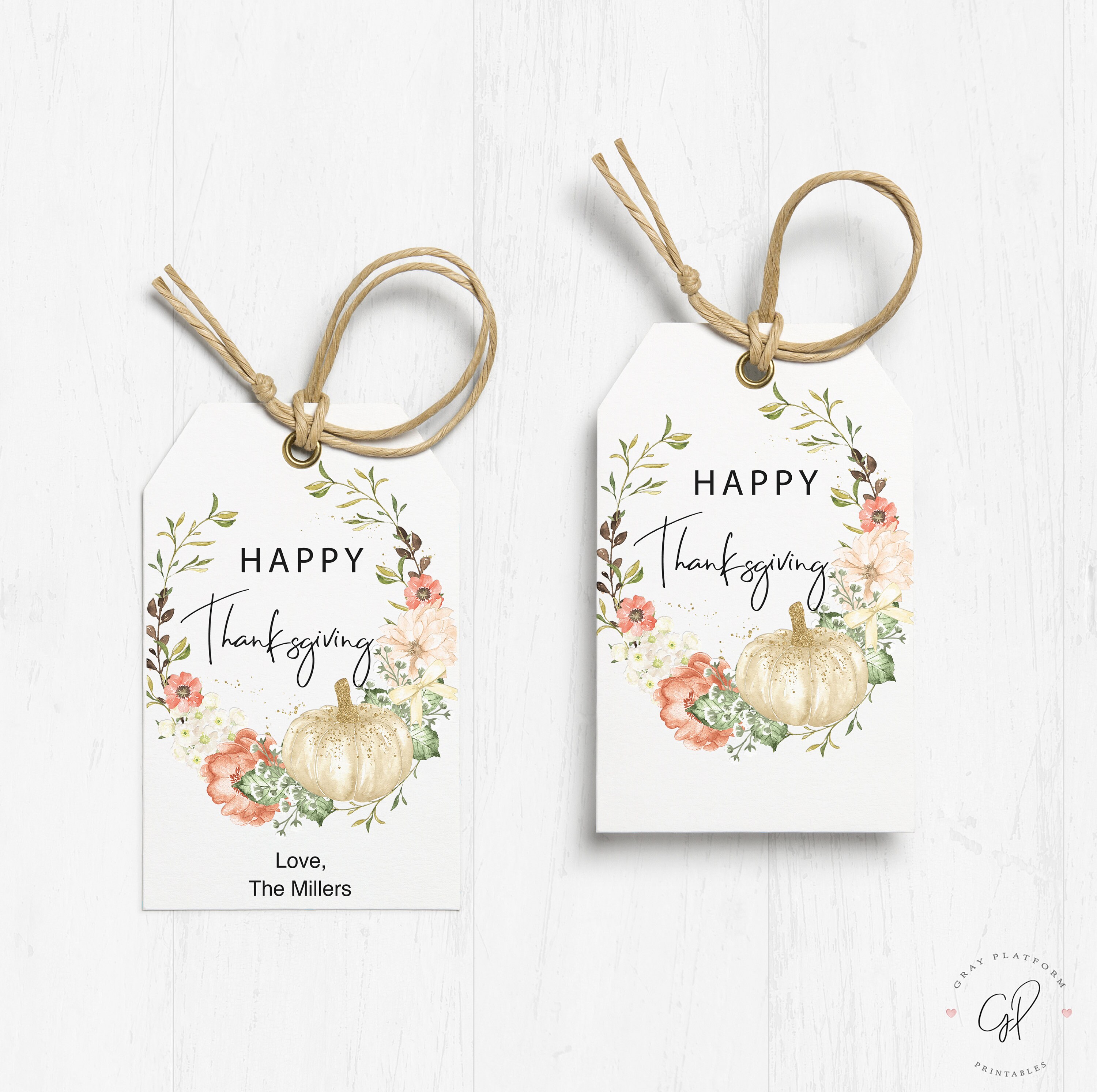 Thanksgiving Printable Tag Editable Gift Tag Template - Etsy