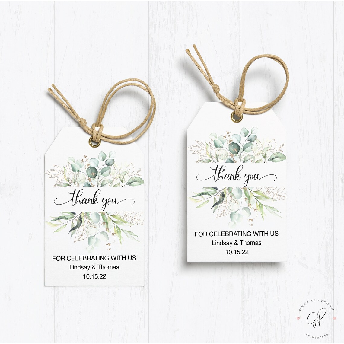 Editable Thank You Tags Printable Gift Tags Wedding Favor - Etsy