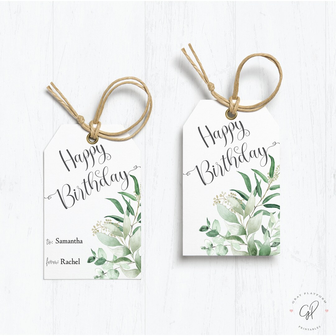 Happy Birthday Tags Printable Tag Birthday Gift Tags Instant Download ...