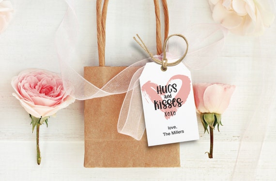 Editable Gift Tag Printable Tag Hugs and Kisses Xoxo | Etsy