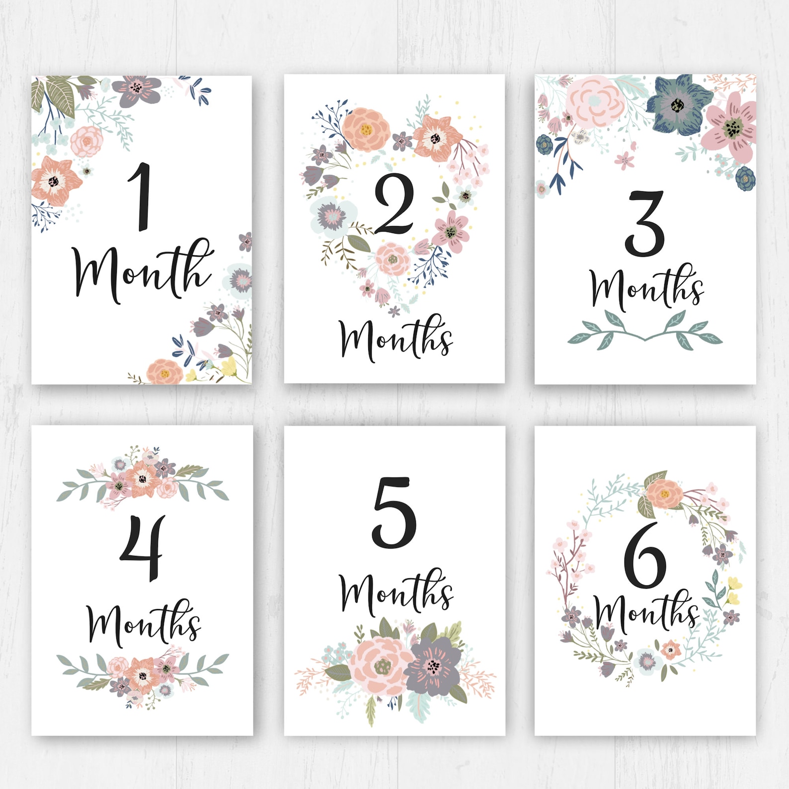 Baby Monthly Milestone for Baby Girl Printable Baby Month Card - Etsy