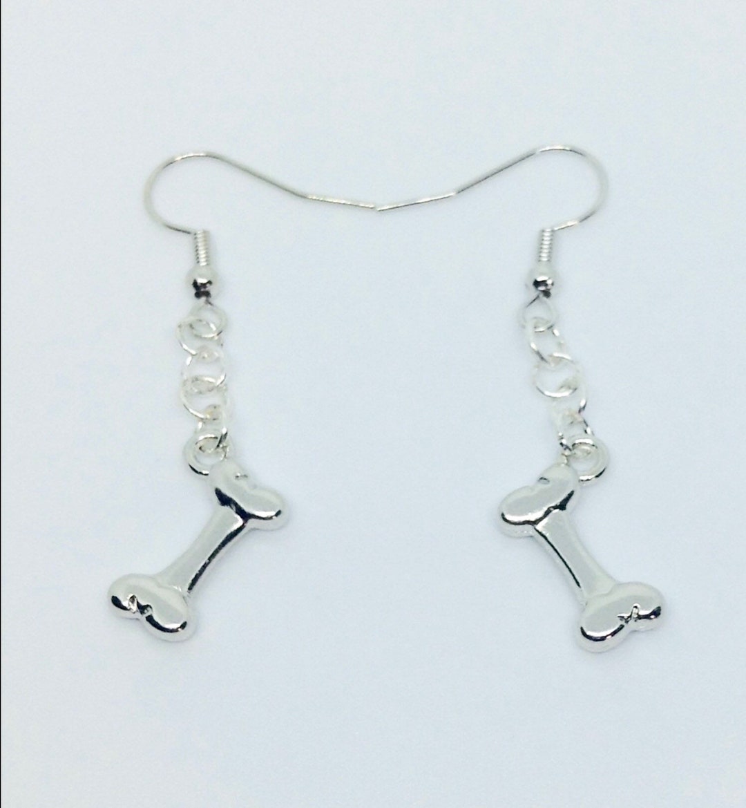 Silver Dog Bone Earrings Bone Earrings Dog Lover Gift - Etsy