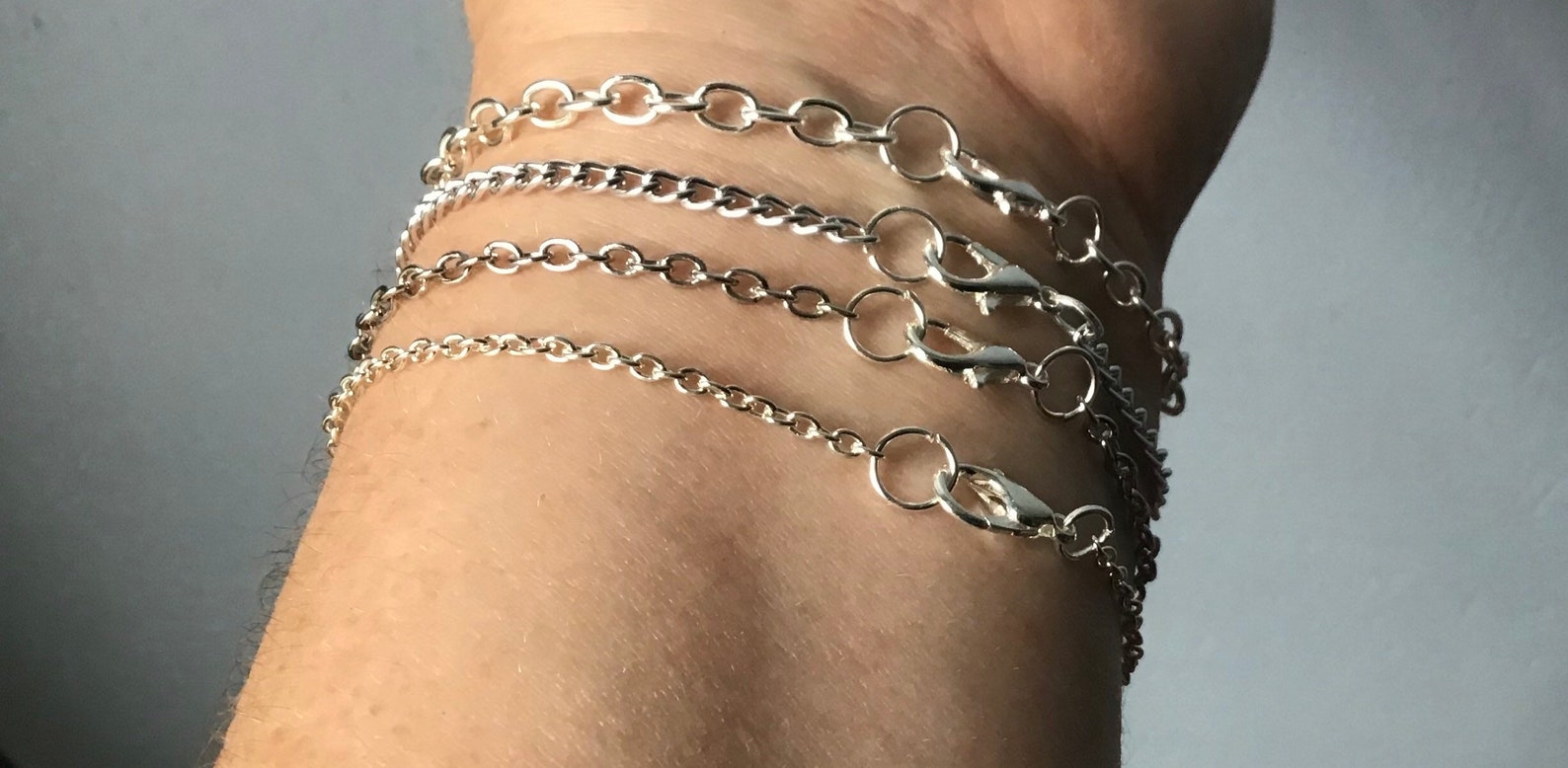 Silver Chain Bracelet Silver Bracelet for Charms Dainty - Etsy