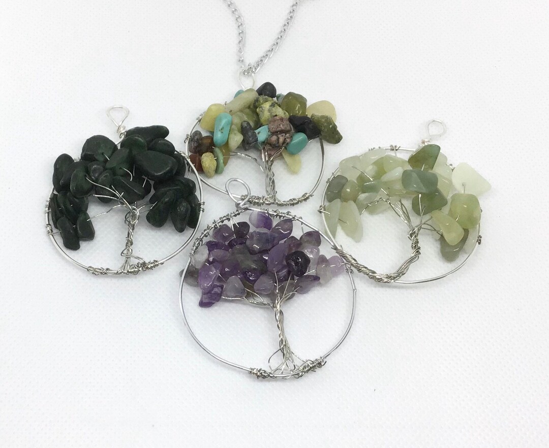 Tree of Life Crystal Necklace Bonsai Tree Necklace Amethyst - Etsy