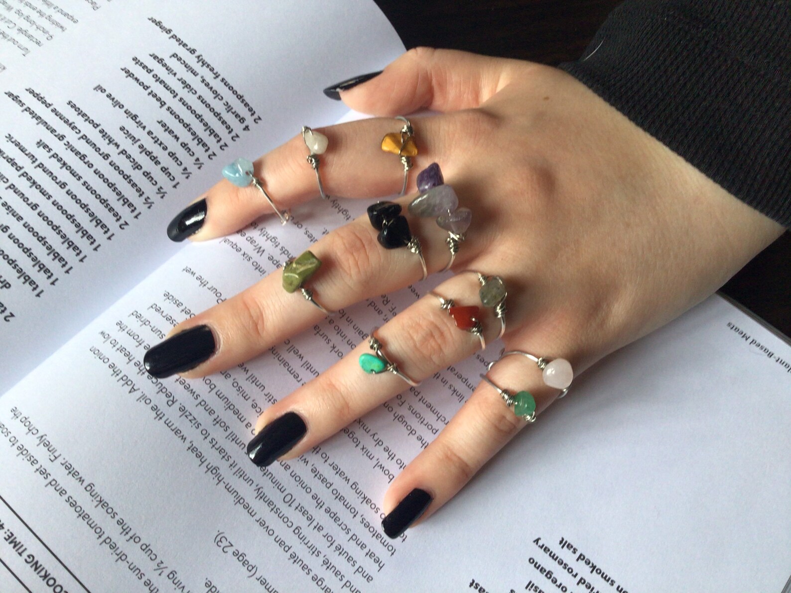 Genuine Gemstone rings Genuine crystals Natural crystals | Etsy