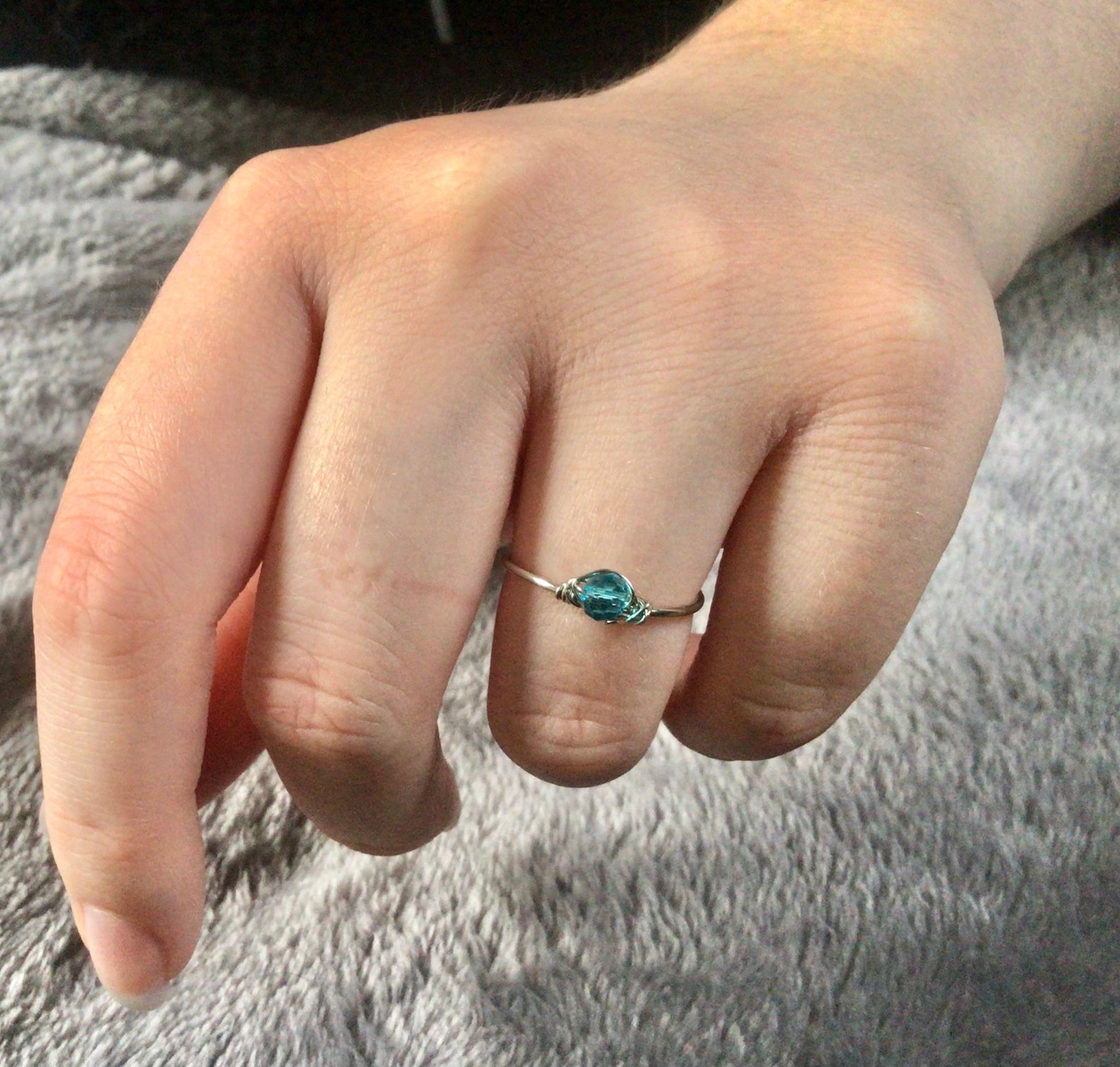 Crystal Rings Set Wire Wrapped Rings Crystal Midi Rings - Etsy