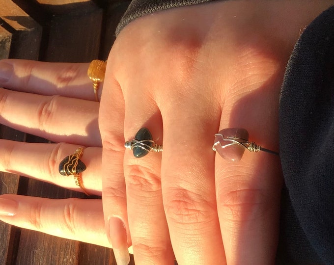 Genuine Gemstone Rings Genuine Crystals Natural Crystals | Etsy