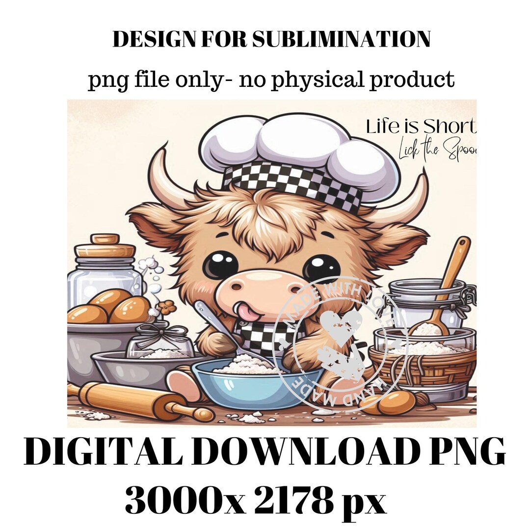 Chef Highland Cow PNG: Kitchen Baking Design (digital Download) - Etsy