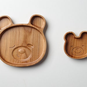 Bear Kids Plate, Wooden Plate - Etsy