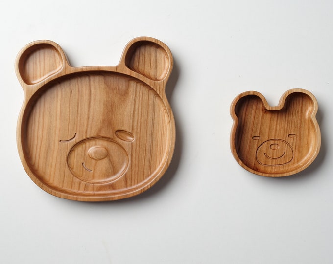 Bear Kids Plate, Wooden Plate - Etsy