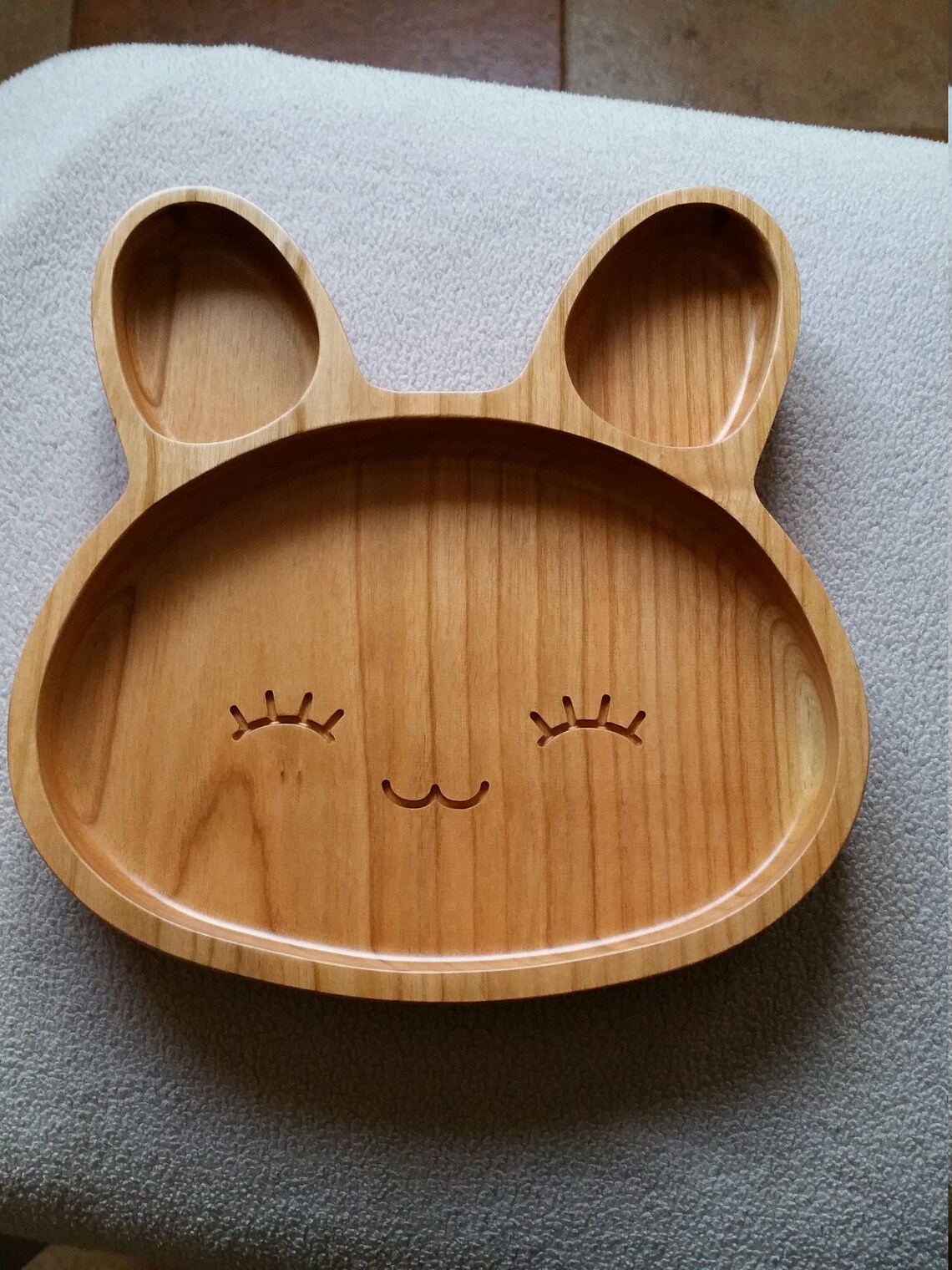 Wooden Rabbit Kids Plate Wooden Bunny Plate - Etsy