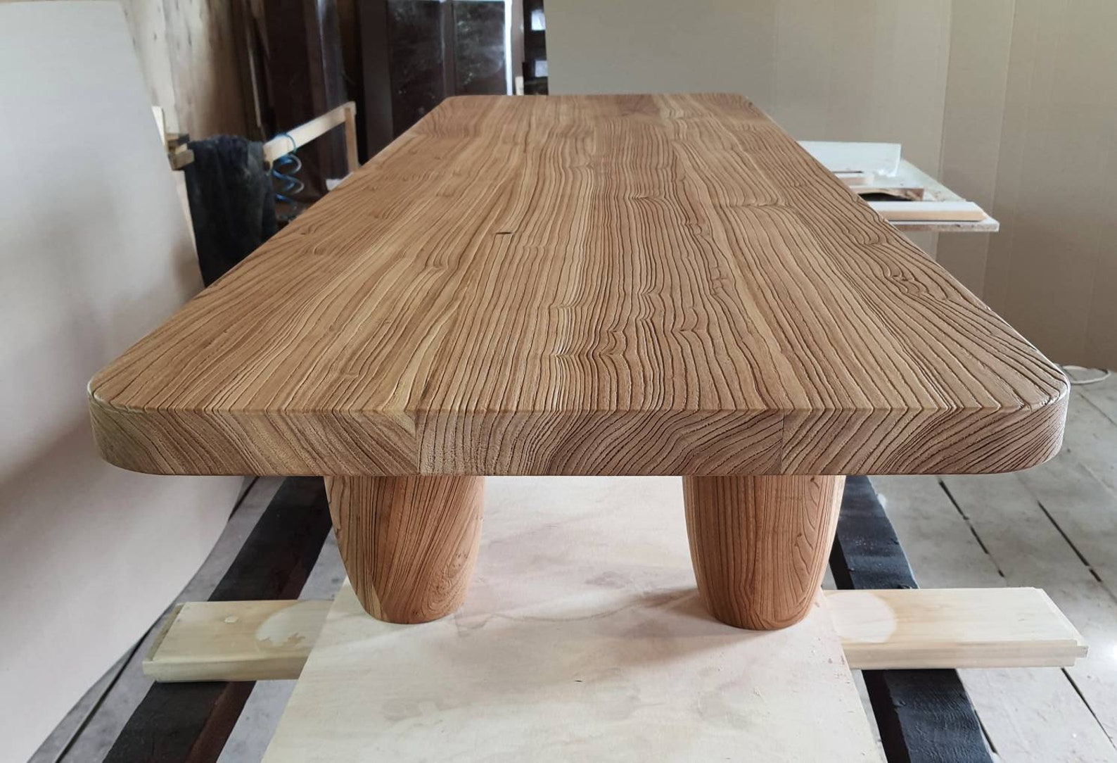 Low Coffee Table Long Coffee Table Sandblasted Hardwood Long | Etsy