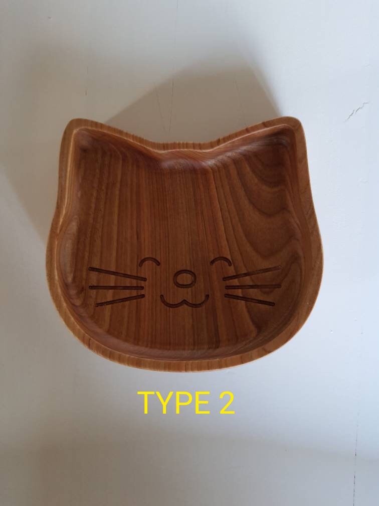 Kid's Cat Wooden Plate - Etsy