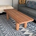 Low Coffee Table, Long Coffee Table, Sandblasted Hardwood Long Coffee ...