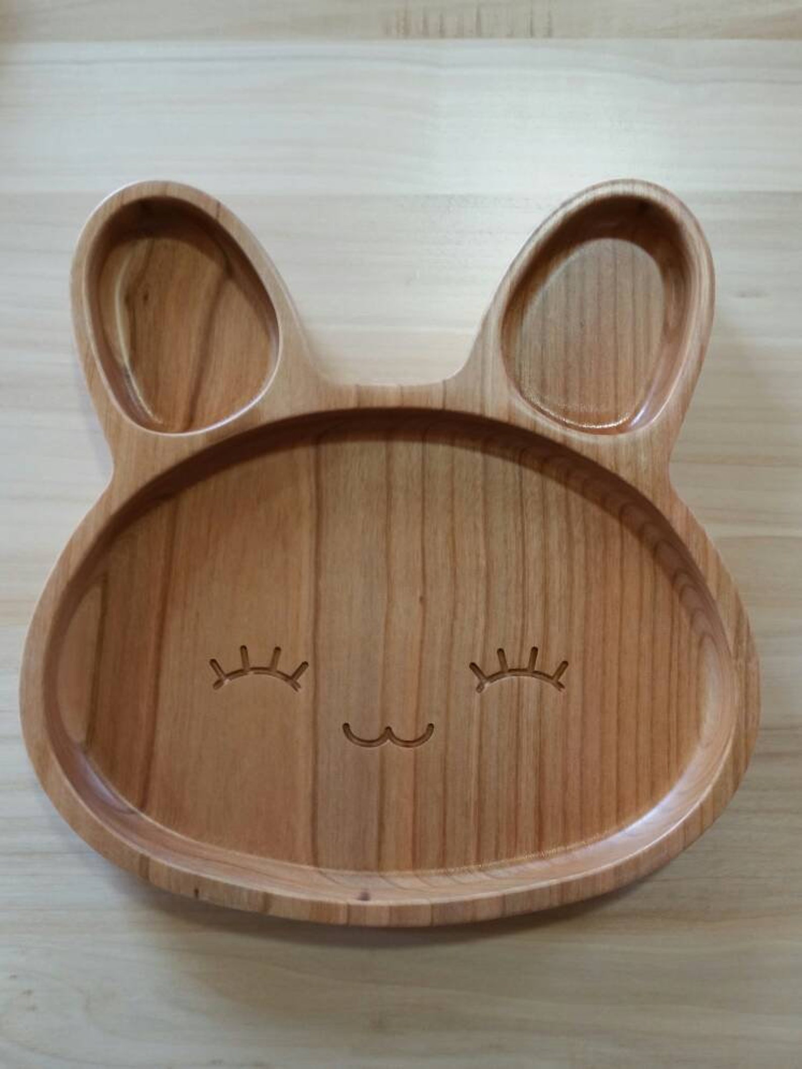 Wooden Rabbit Kids Plate Wooden Bunny Plate - Etsy