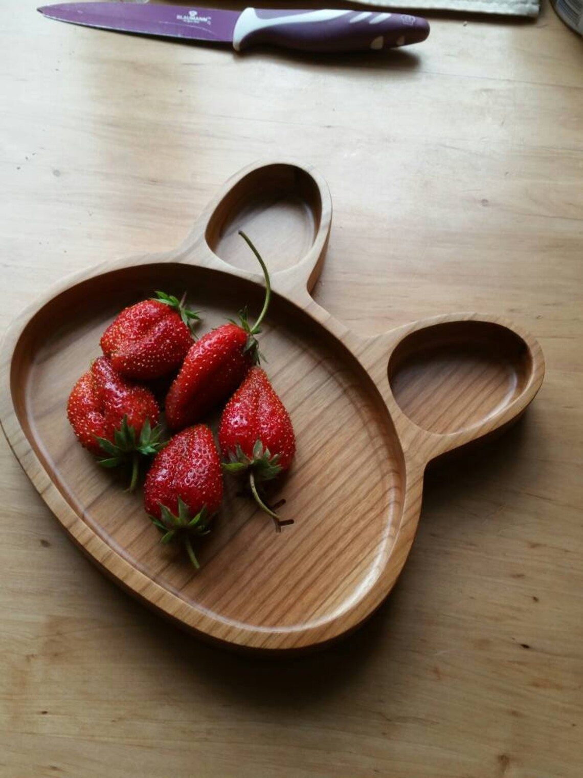 Wooden Rabbit Kids Plate Wooden Bunny Plate - Etsy