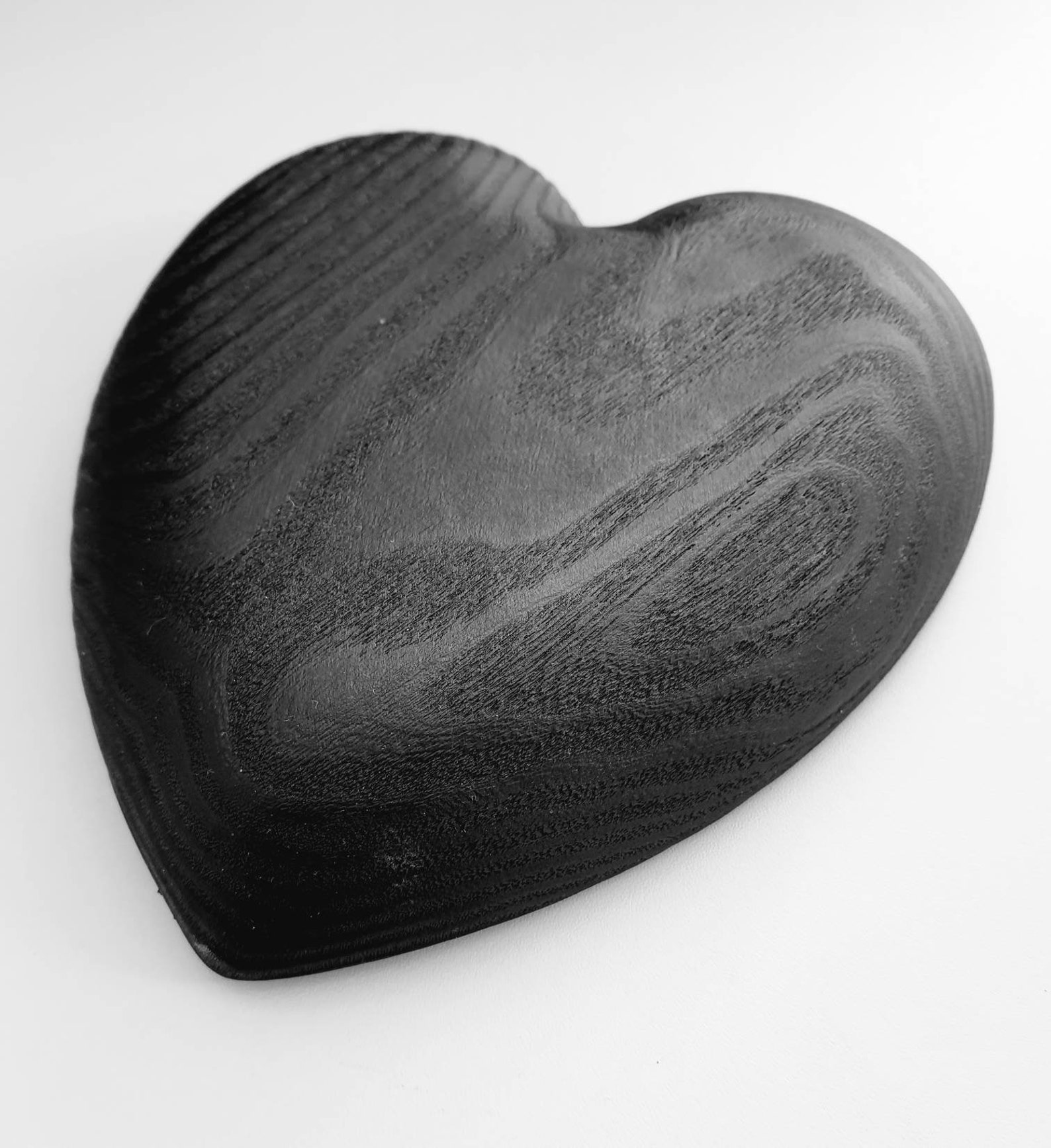 Charred Wood Plate Heart-shaped Black Wooden Bowl Yakisugi - Etsy