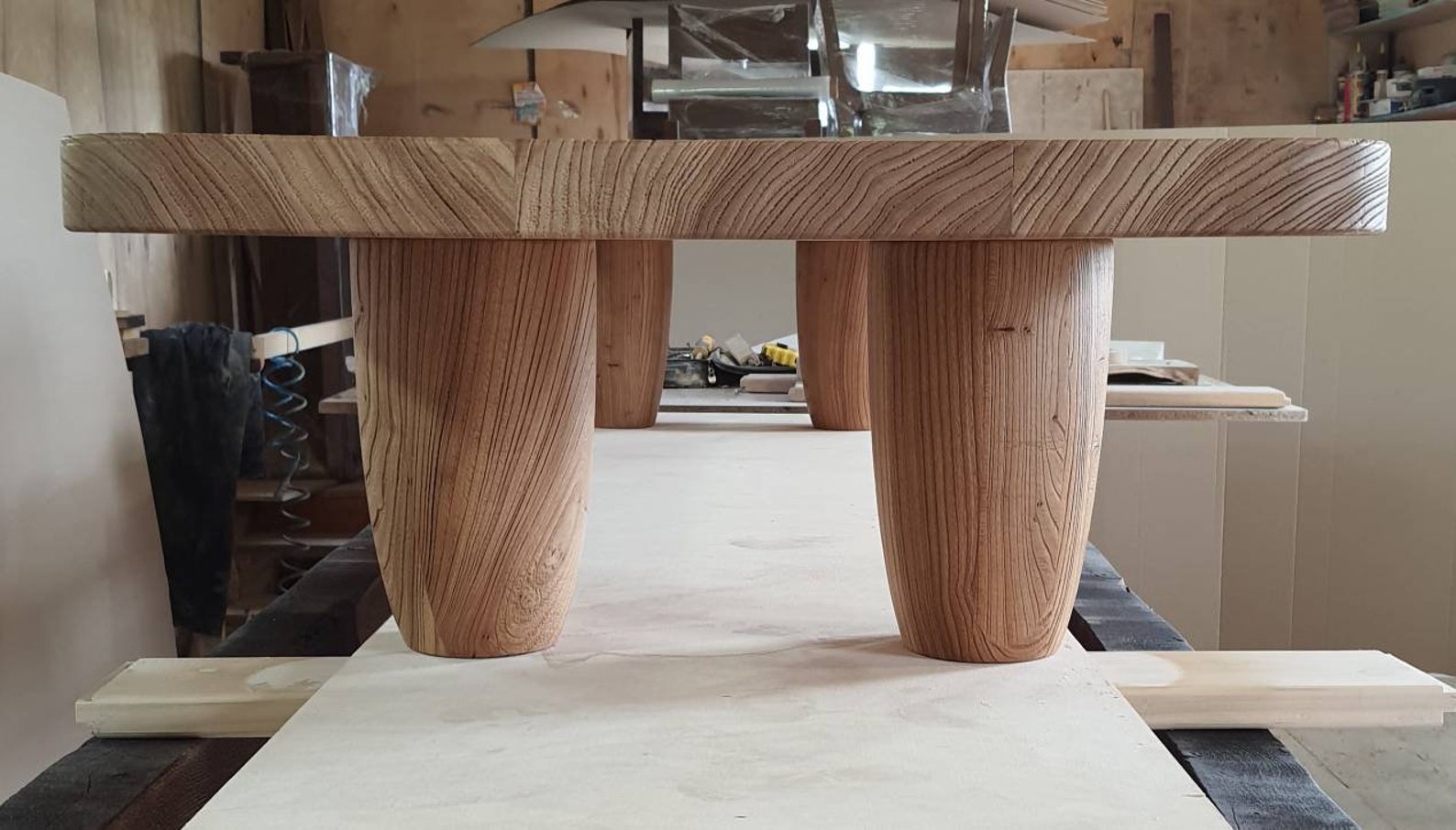 Low Coffee Table, Long Coffee Table, Sandblasted Hardwood Long Coffee ...