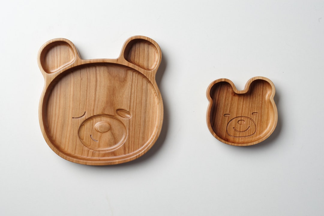Bear Kids Plate, Wooden Plate - Etsy